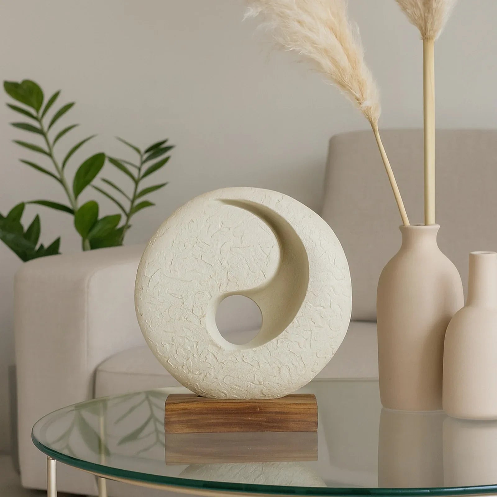 Calista Modern Abstract Showpiece 28cm in Ivory Colour – HomeTown