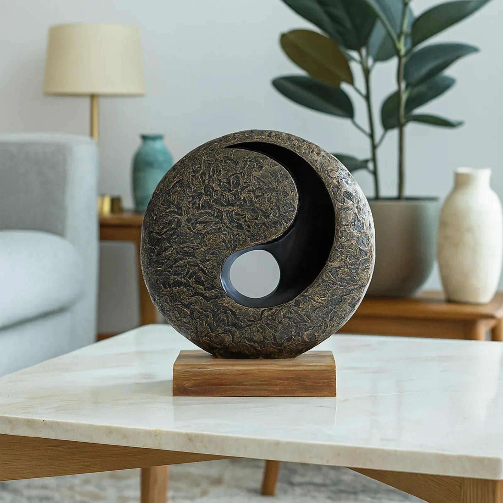 Calista Modern Abstract Showpiece 28cm in Black Gold Colour – HomeTown
